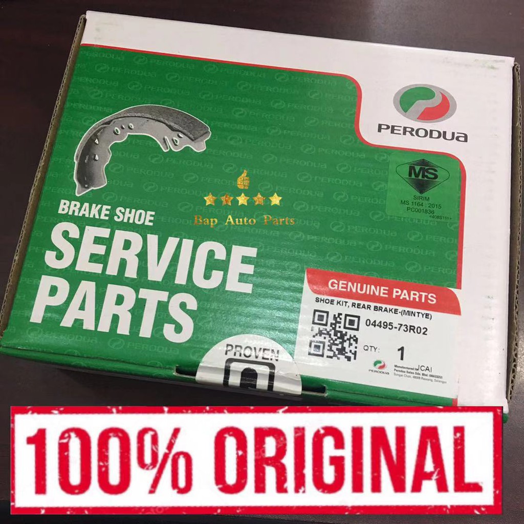 100% GENUINE OF PERODUA MYVI AXIA BEZZA REAR BRAKE SHOE (1 set 4 pcs ...