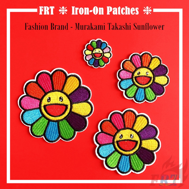 ☸ Fashion Brand Logo 3.7.2 - Murakami Takashi Sunflower Patch ☸ 1Pc/4Pcs Diy Sew on Iron on ...