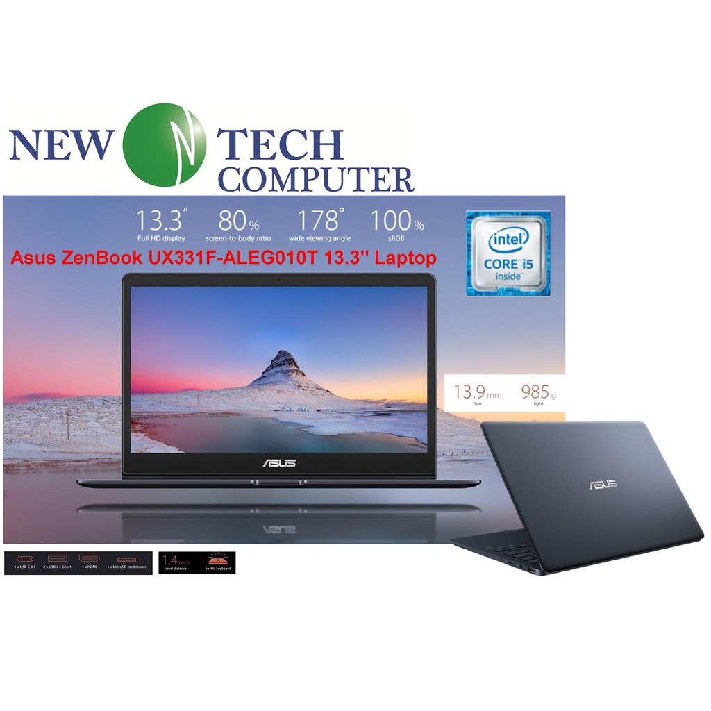 Asus ZenBook UX331F-ALEG010T 13.3" Laptop (i5-8265U, 8GB, 256GB SSD, 0 ...