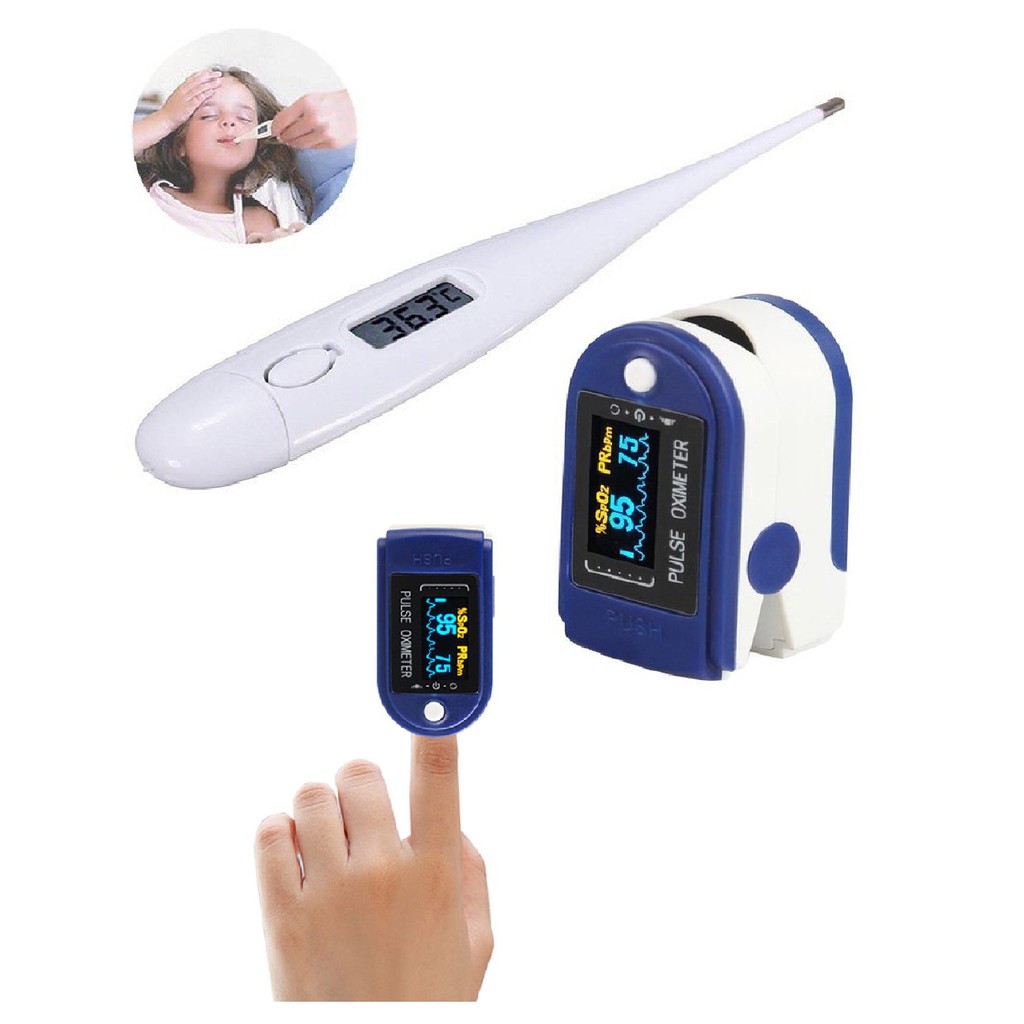 Finger Clip Oximeter Electronics Oximeter & LCD Heating Thermometer ...
