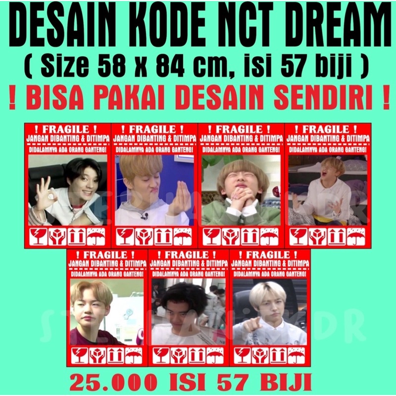 Print Sticker fragile Contents 57pcs Package kpop nct dream wayv ...
