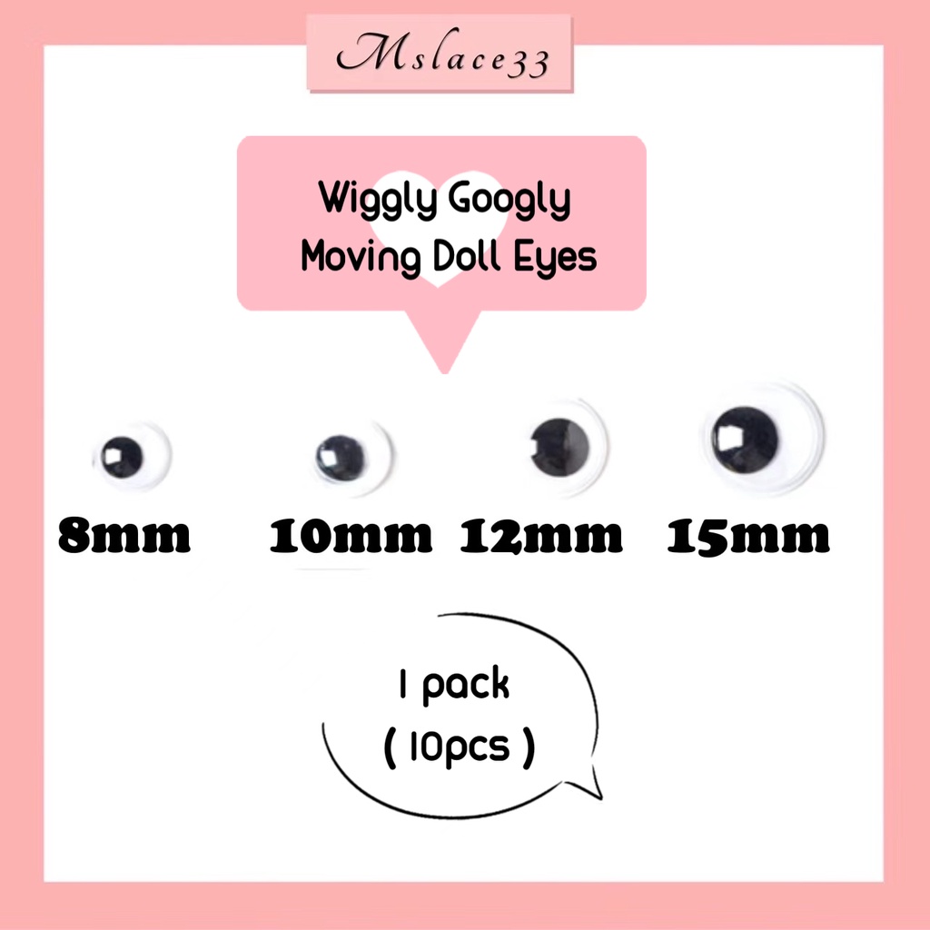 [READY STOCK] Wiggle Wiggly Googly Moving Doll Eyes / Biji Mata Patung 15mm 12mm 10mm 8mm /DIY ...