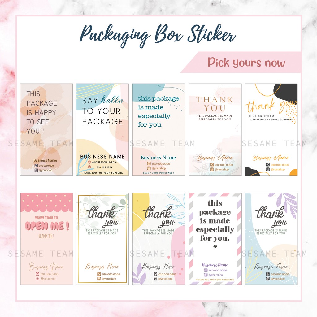 Customize Sticker Label Printing Box Gift Event Business Thank You ...