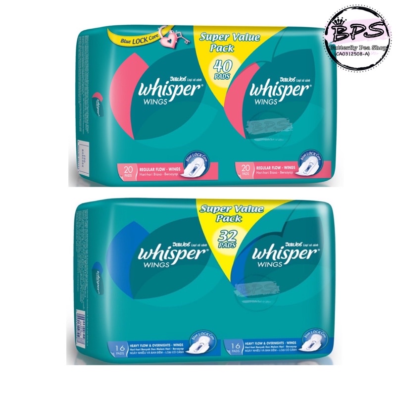 Whisper Wings - Heavy Flow & Overnight Wings (28cm x 32s) | Shopee Malaysia