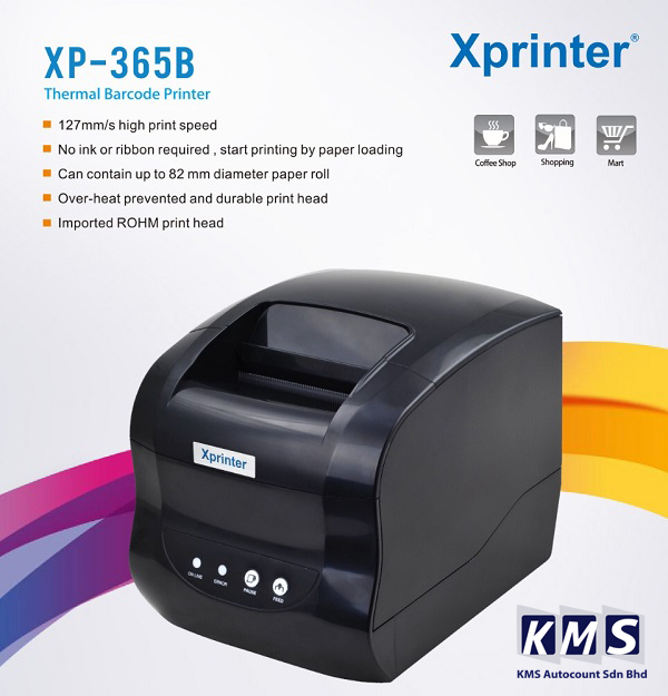 XPrinter XP-365B Thermal Barcode Printer Label Sticker 80MM (USB Port ...