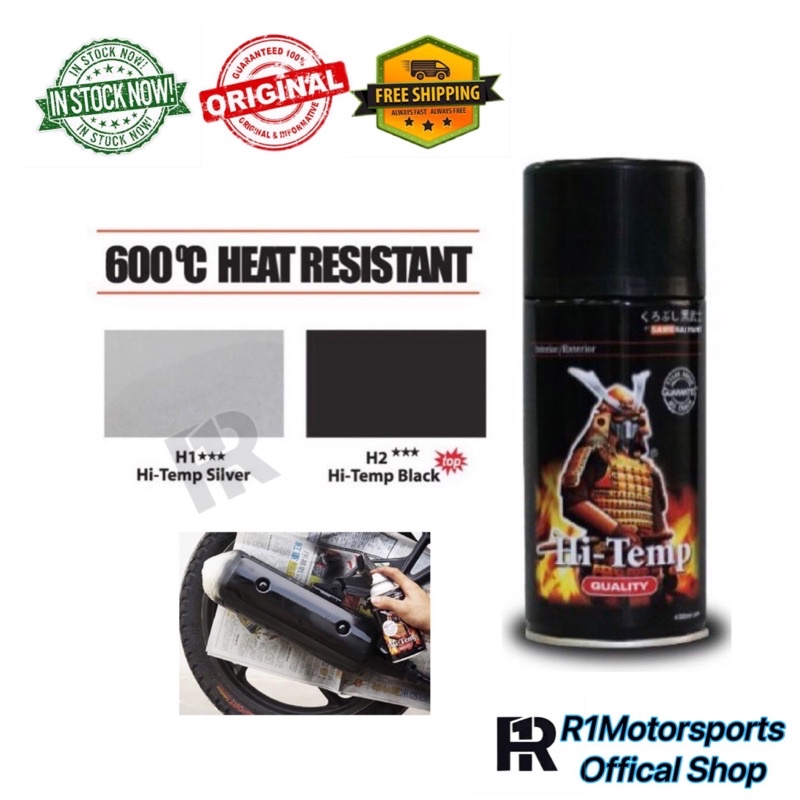 [SAMURAI] H2/H1 Hi Temp 600c Spray Paint MATTBLACK SILVER | Shopee Malaysia