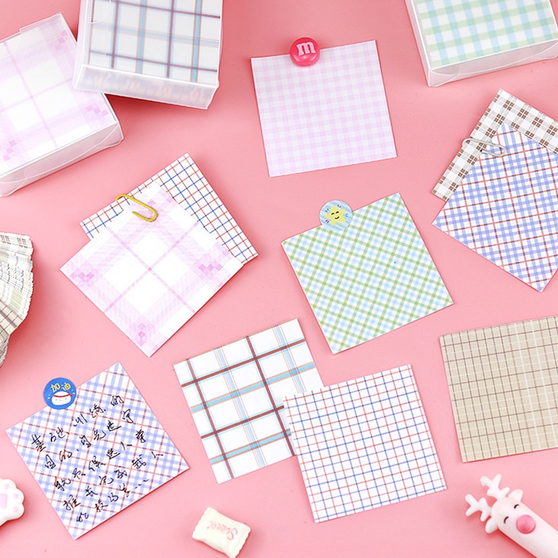 200 Sheets Boxed Grid Texture Note Paper Student Lovely Mini Memo Pad ...