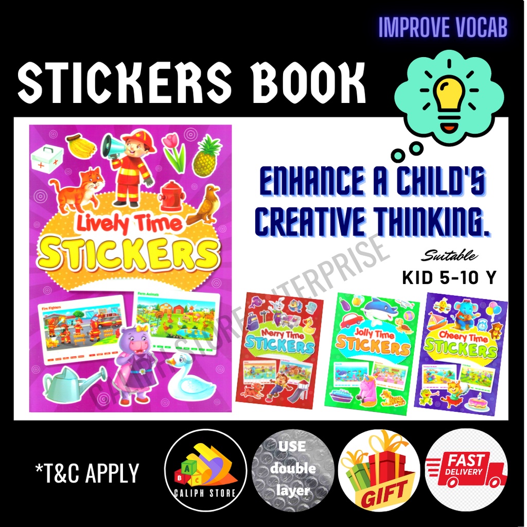 English Time Theme Sticker Book For Kids 5 to 10 Year | Improve Vocab ...