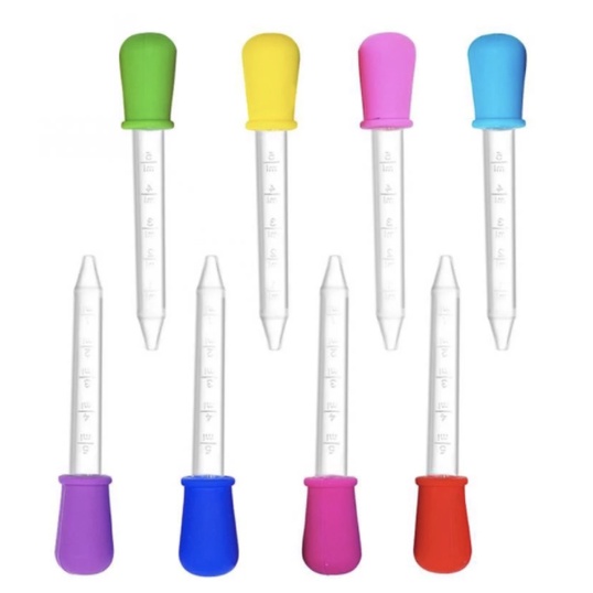 6 pcs Silicone Dropper / Sensory play tools/ Feeding Medicine Liquid ...