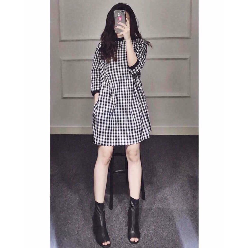 Luxury checkered sundress for street girls of all sizes | Shopee Malaysia