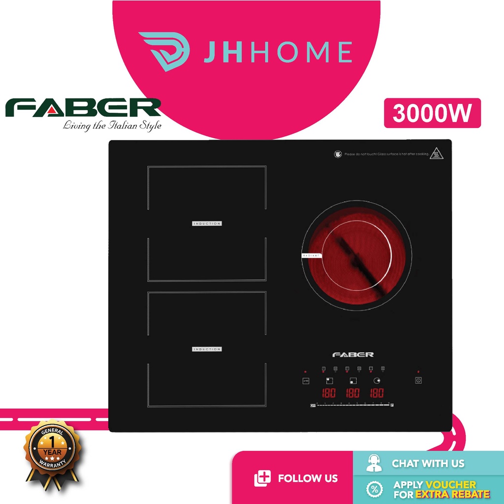 Faber 3000W Ceramic Induction Cooker | Power Sharing Function | PREMIO ...