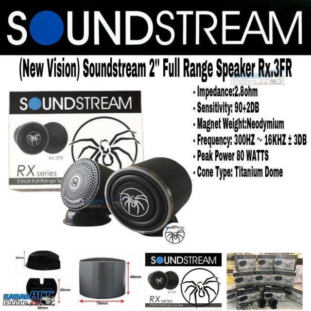 SOUNDSTREAM usa 2 inch Full Range Neodymium Magnet Titanium Dome Car ...