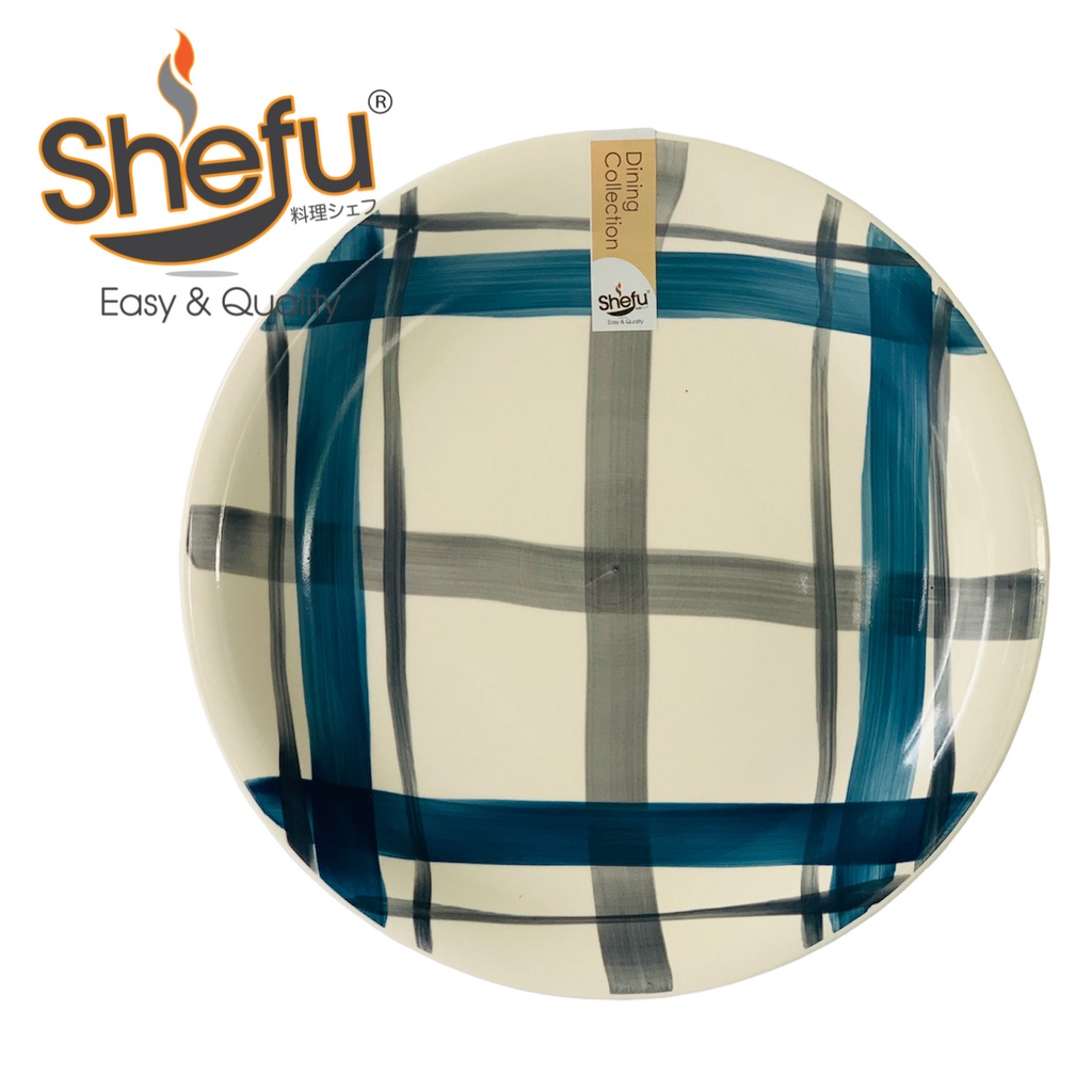 SHEFU Stoneware Dinner Plate Hand Painted - Blue (10.5") | Shopee Malaysia