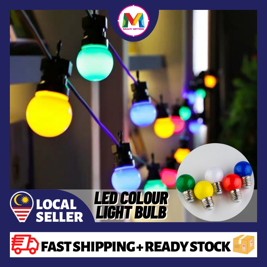 READY STOCK | LED COLOUR BULB E27 LAMPU RAYA LAMPU HIASAN HARI RAYA ...