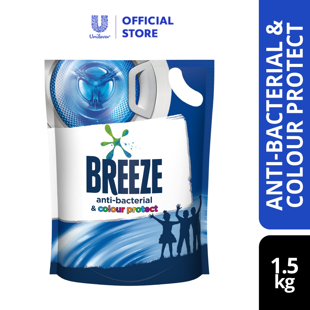 Breeze Liquid Detergent Refill Anti Bacterial & Color Protect (1.5kg ...