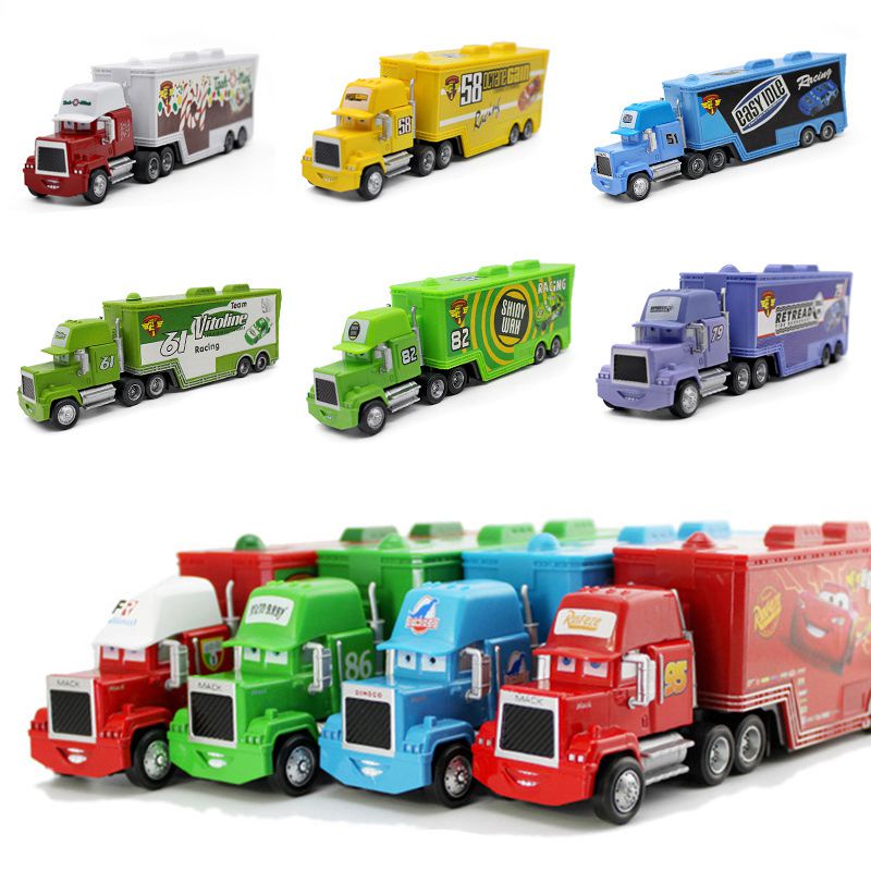 Color Cars Mixed Mack Lightning Mcqueen King Jackson Storm Racer Truck ...