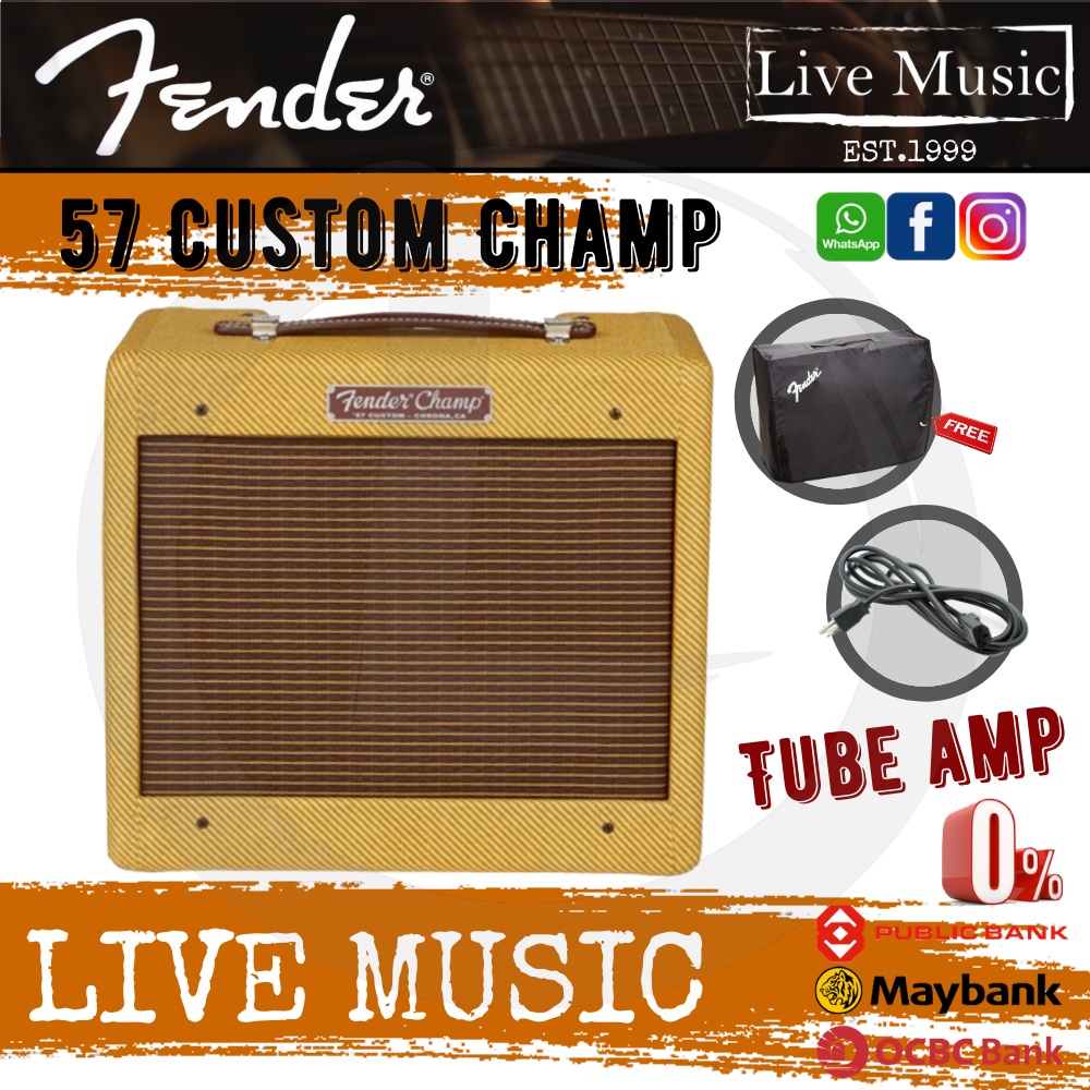 Fender 57 Custom Champ Guitar Tube Combo Amplifier, Tweed, 230V UK ...