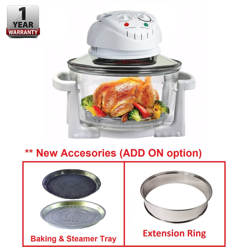 12L Convection Halogen Glass Bowl Oven with Stainless Steel New ...