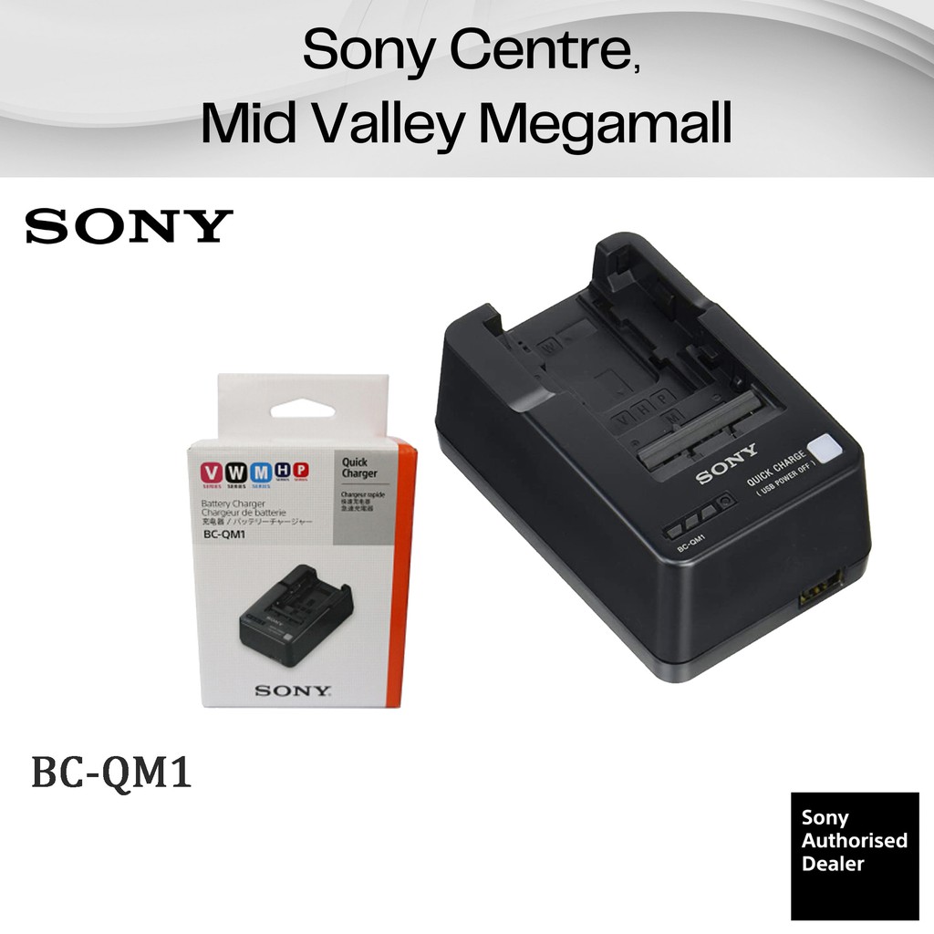 Sony BC-QM1 Battery Charger for H, M, P, V, W Batteries with USB ...