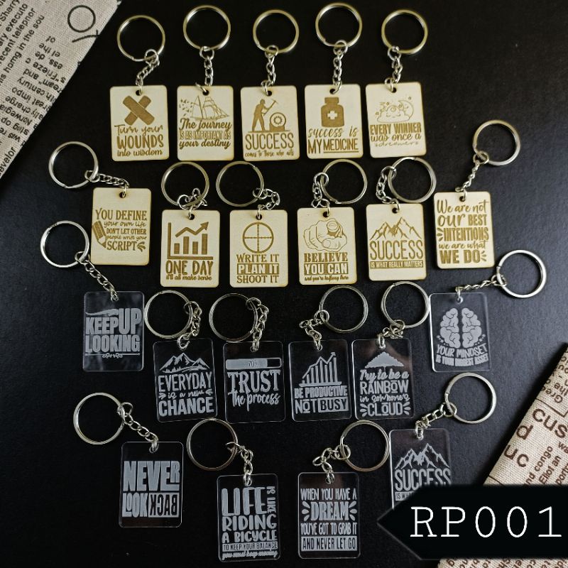 [Part 2]Motivation Quotes Keychain(RP001) Engrave Keychain Acrylic ...