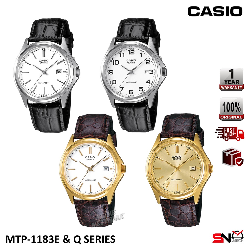 Casio MTP-1183E MTP-1183Q Date Display Fashion Quartz Analog Leather ...