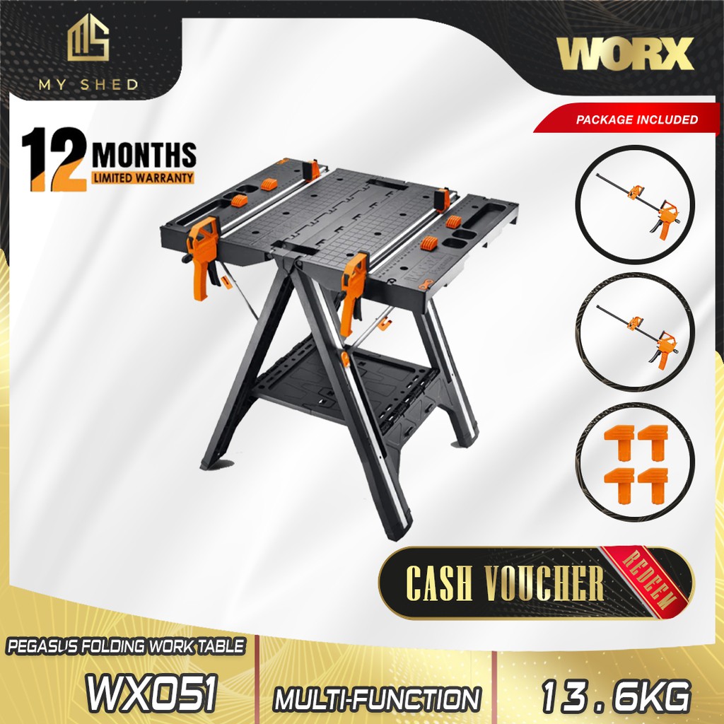 WORX WX051 Pegasus Multifunction Work Table and Sawhorse with Quick ...
