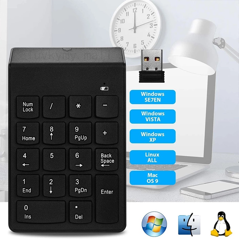 Small-size 2.4GHz Wireless Numeric Keypad Numpad 18 Keys Digital ...
