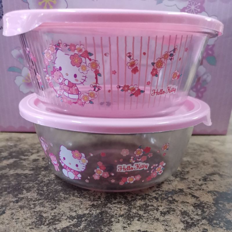 Glass Container Hello Kitty (2pcs) | Shopee Malaysia