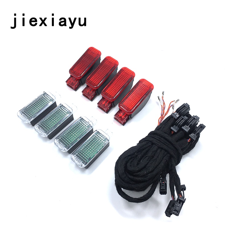 1set LED Interior Footwell Lights & Door Plate Warning Light + Cable ...