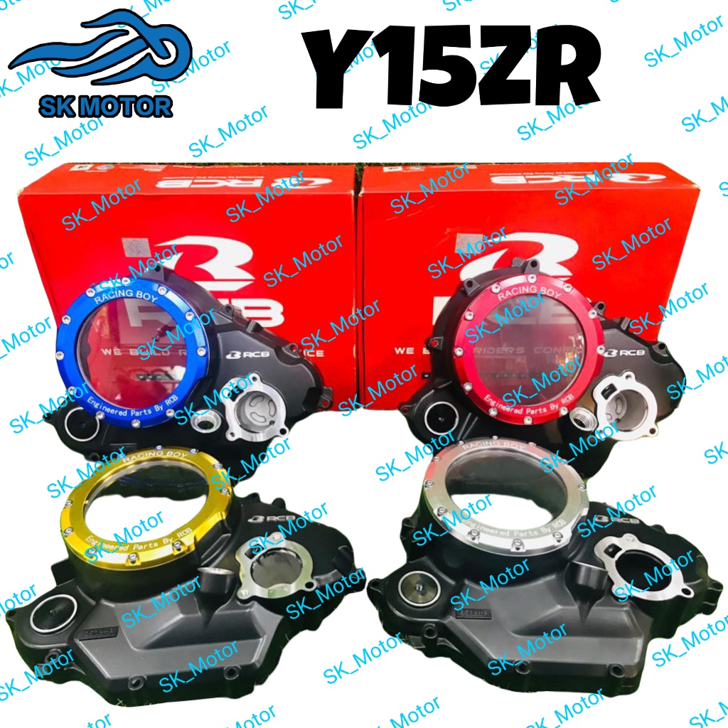 RCB Yamaha Y15ZR Y15 YSUKU Engine Cover Clutch Cover Enjin Kaver Blue Gold Biru Racing Boy ...