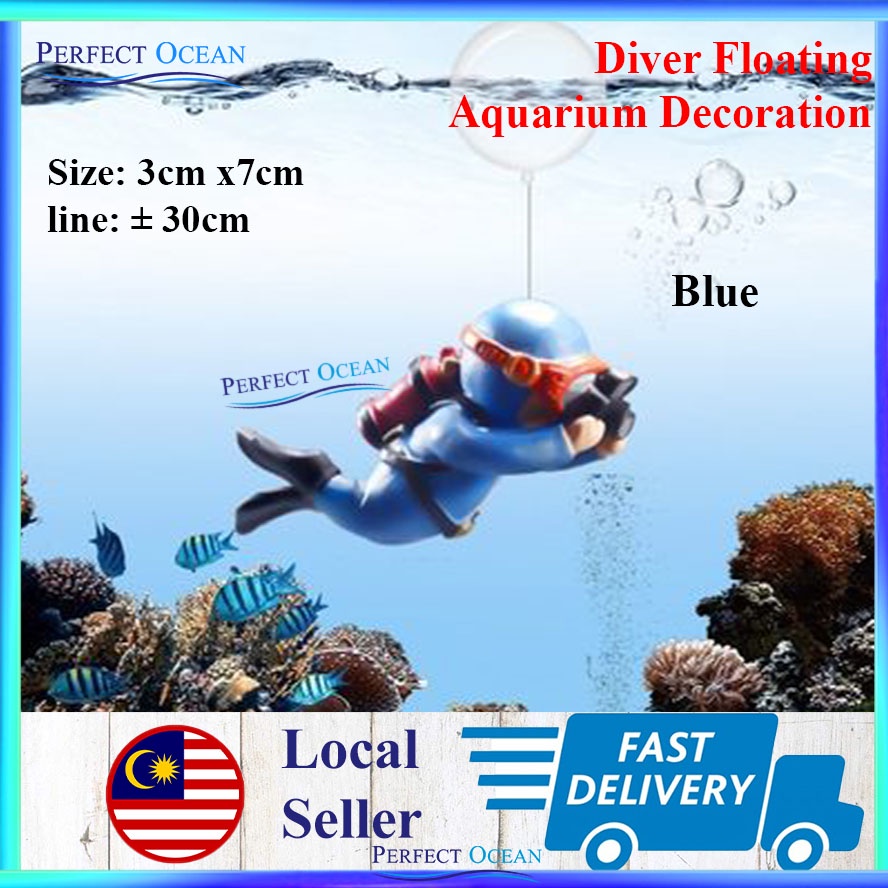 Diver Floating Aquarium Decoration Hiasan Terapung Dekorasi Tank ...
