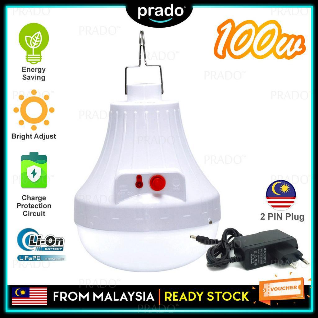 PRADO Rechargeable Strong Bright 100W LED Lampu Tahan Lasak Bazar Pasar ...