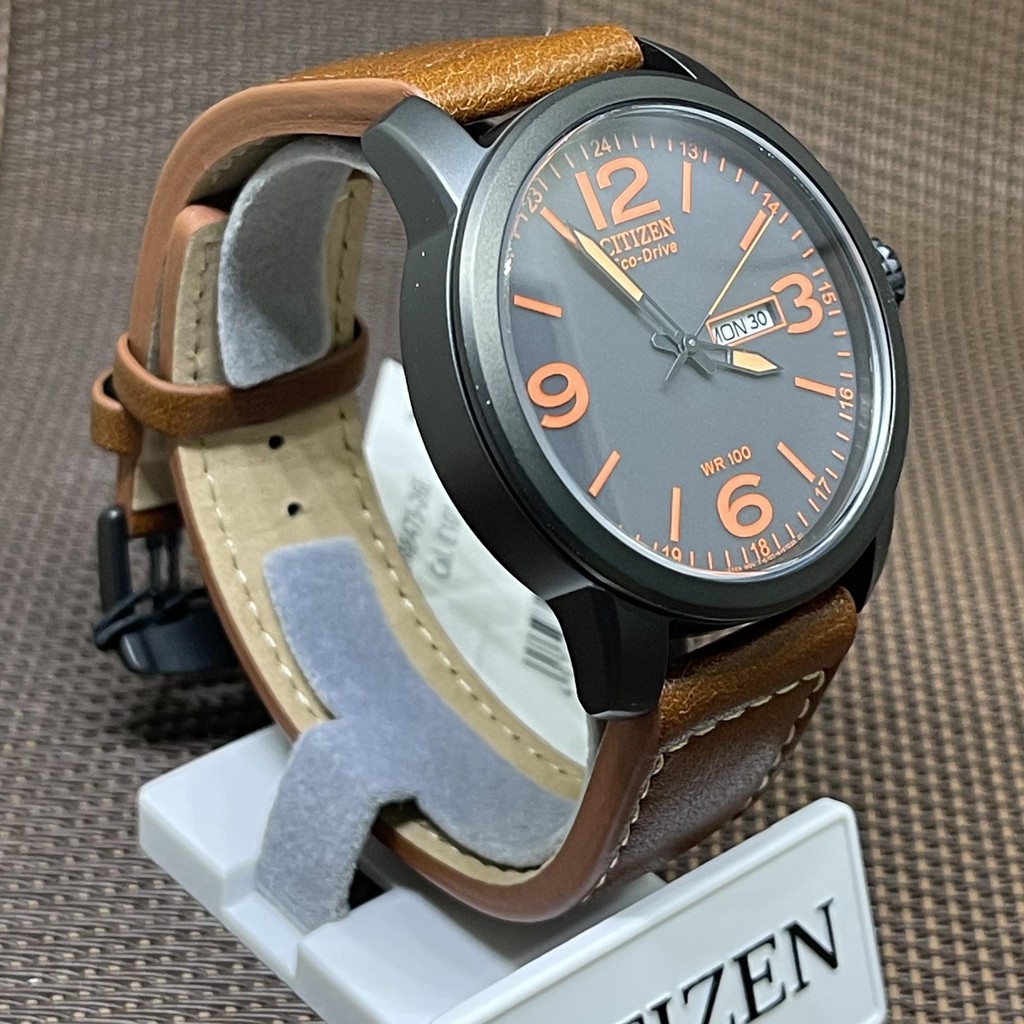 Citizen BM8475-26E Eco-Drive Military Sport Brown Leather Analog Watch ...