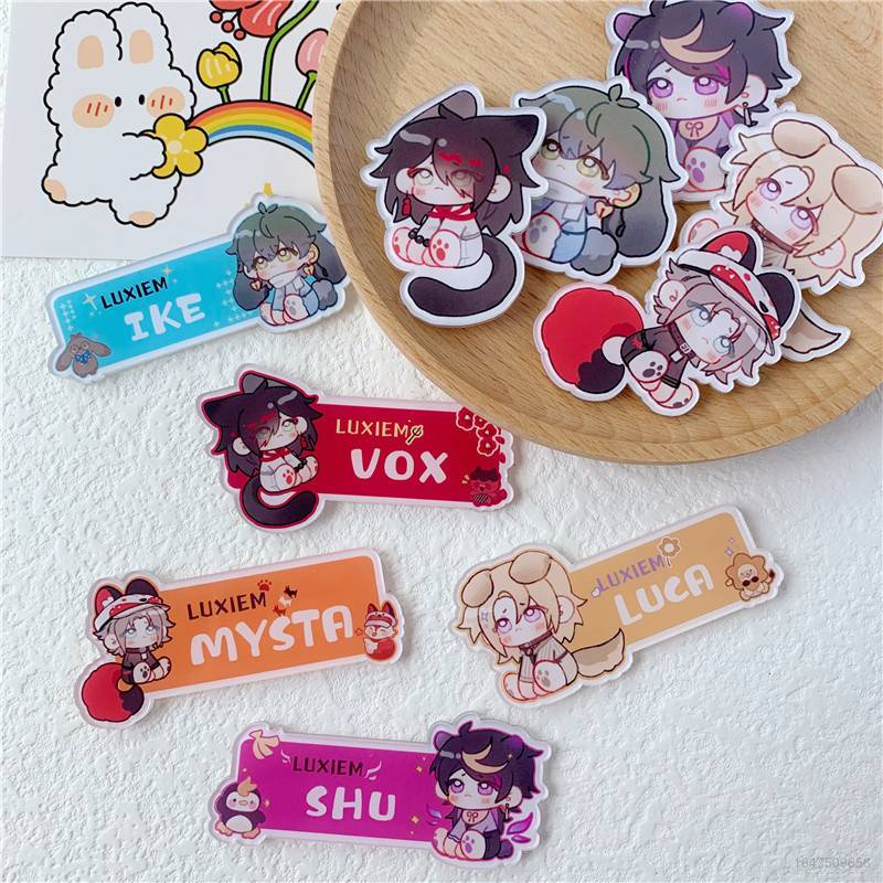 22 ANYCOLOR Vtuber Badge Anime Brooch LUXIEM Pin Luca Mysta Ike Shu ...