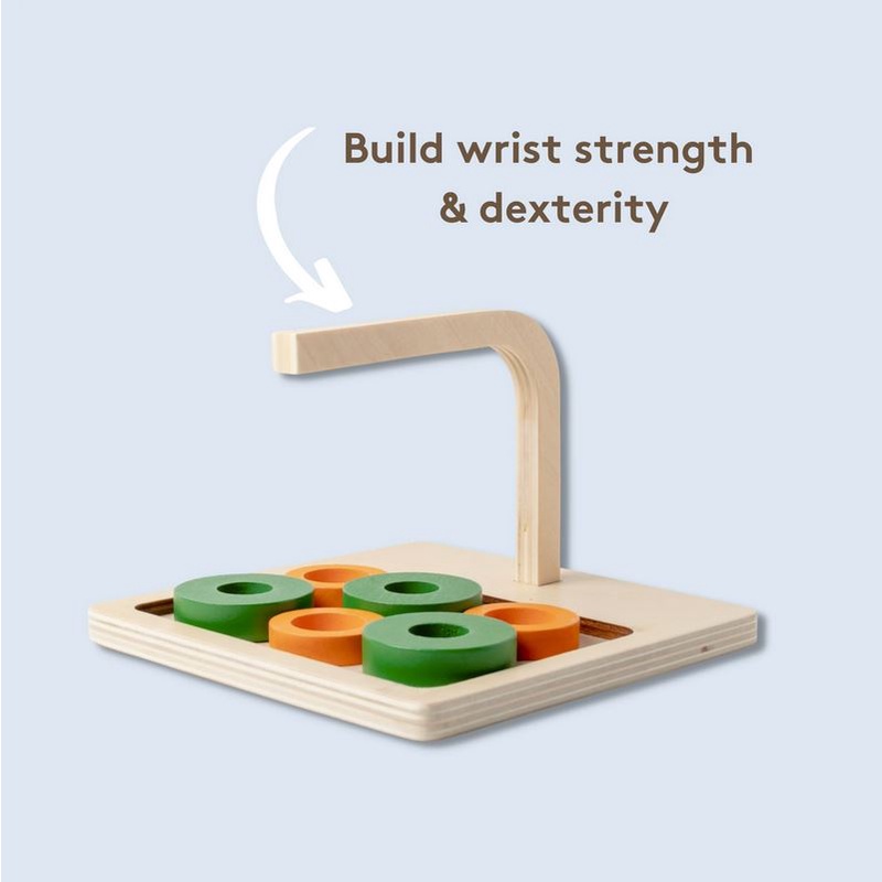 Montessori Infant Toddler Material Curved Dowel Wooden Disc on ...