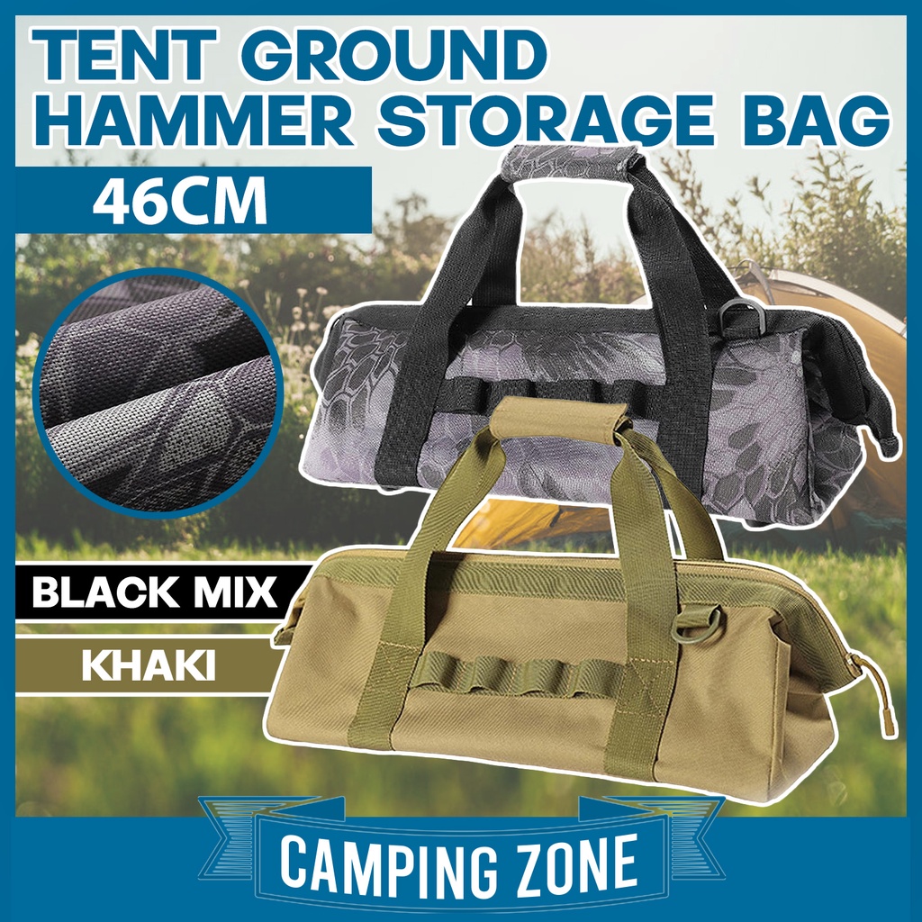 46CM Camping Tool Bag Large Capacity Wide Mouth Tent Ground Hammer ...