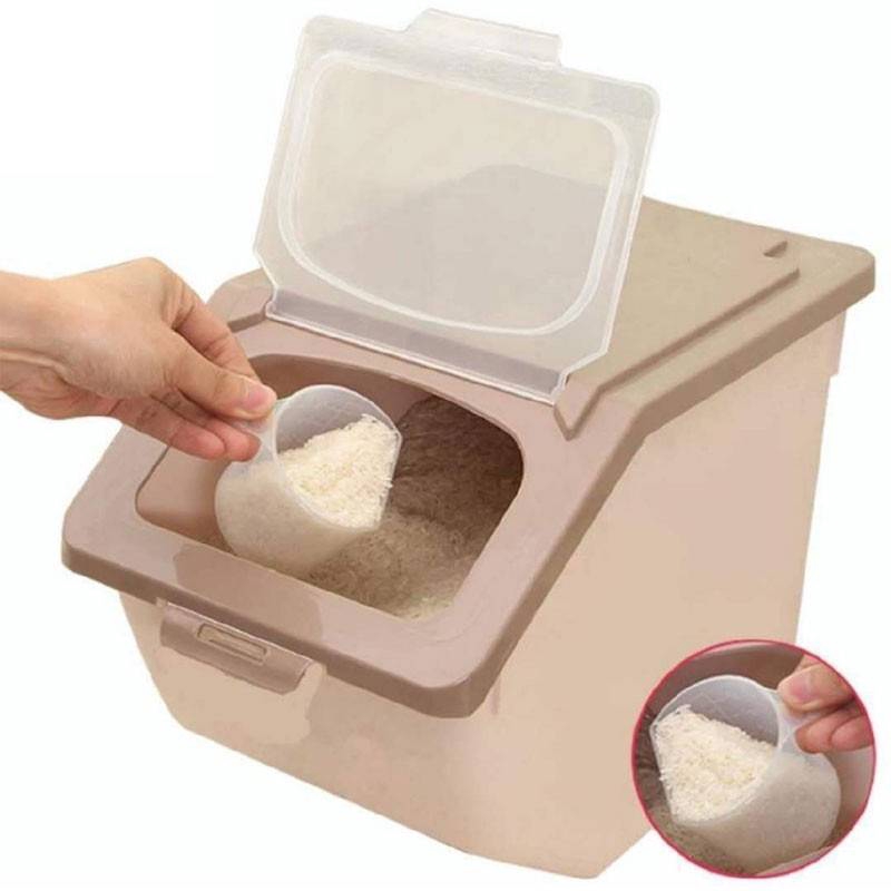 Rice Storage Box With Wheels -10 kg | Shopee Malaysia
