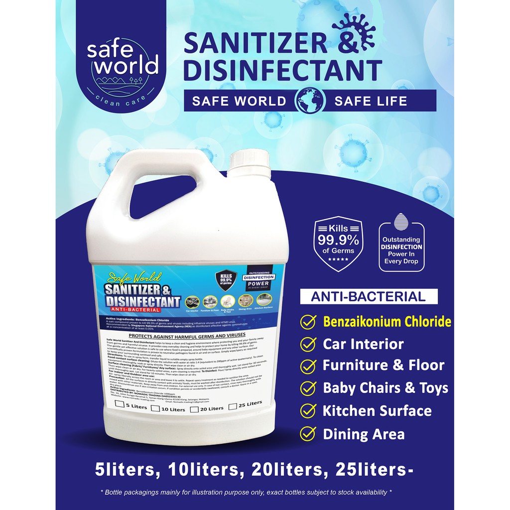 5 liter | [Safe World] Water Based Disinfectant ANTI BACTERIAL ...