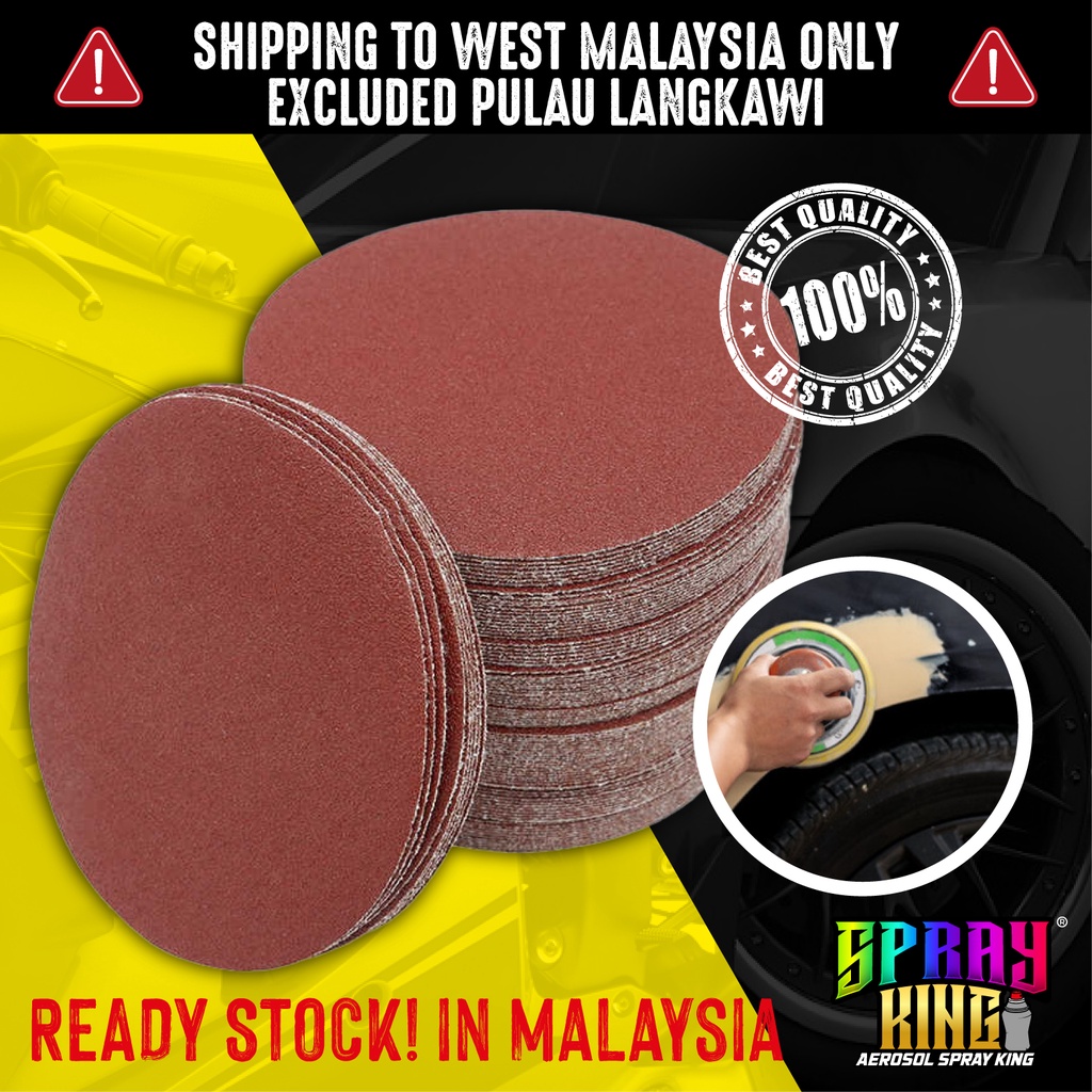 3,4,5" (75MM-120MM) SMALL RED ABRASIVE [ Sanding Disc ] 1PCS Velcro ...