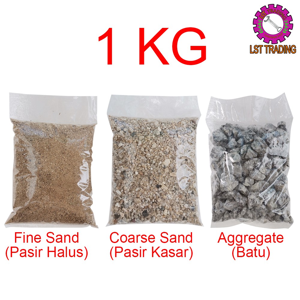 [READY STOCKS] [1KG] FINE SAND / COARSE SAND / AGGREGATE FOR CONCRETE ...