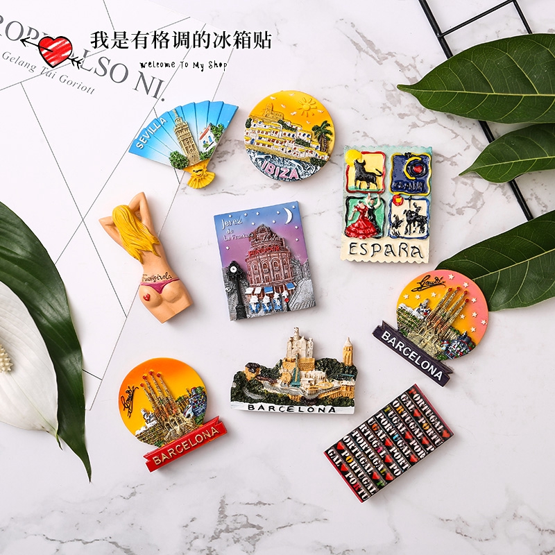 Spanish Fridge Magnets Magnetics Tourist Museum Souvenirs Barcelona ...