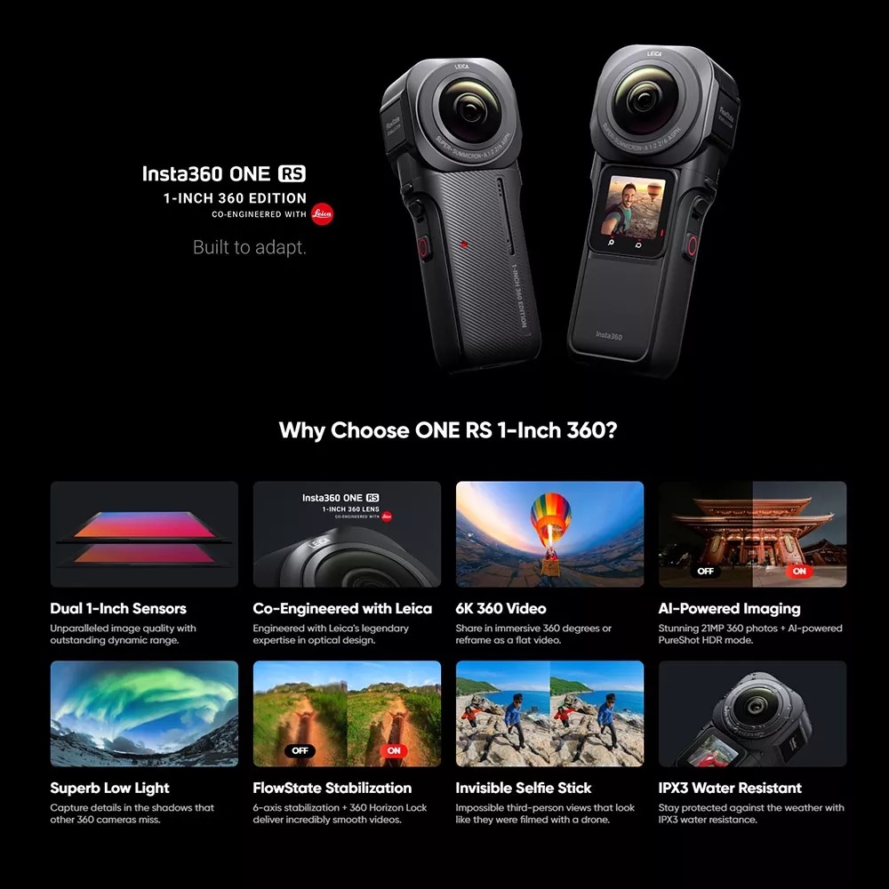 Insta360 ONE RS 1-Inch 360 Edition Co-Engineered with Leica | Shopee ...