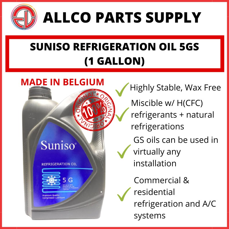SUNISO OIL 5GS 1 GALLON (REFRIGERATION OIL) (READY STOCK) | ALLCO PARTS ...