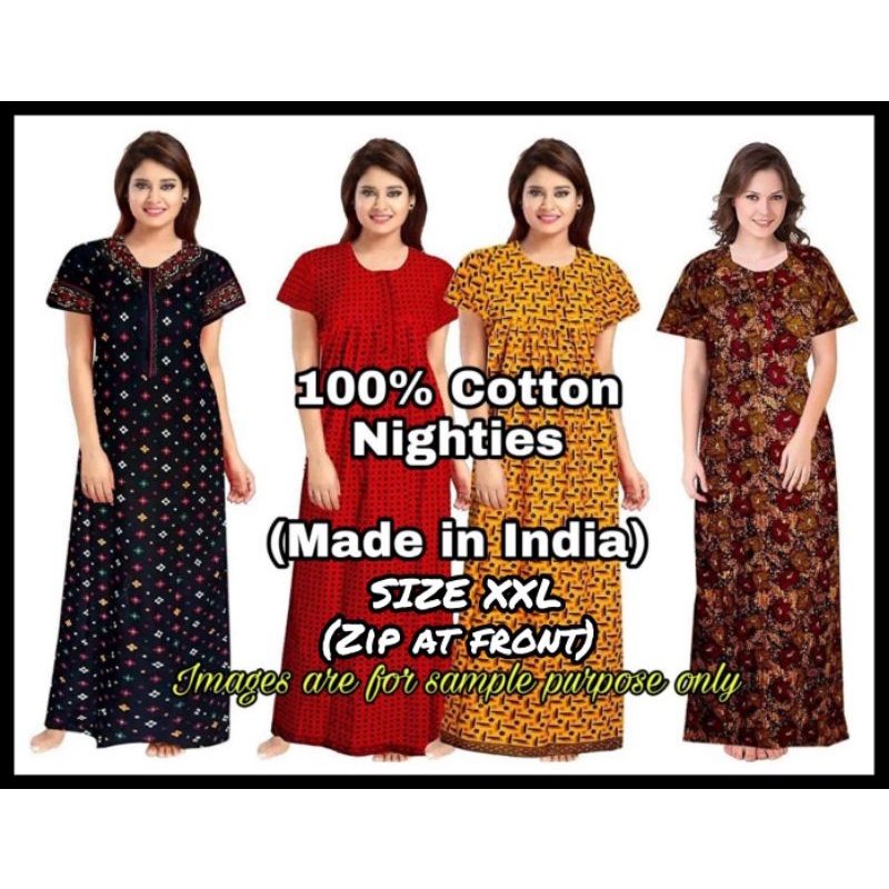 INDIA NIGHTIES 100% COTTON XXL (READYSTOCK) | Shopee Malaysia