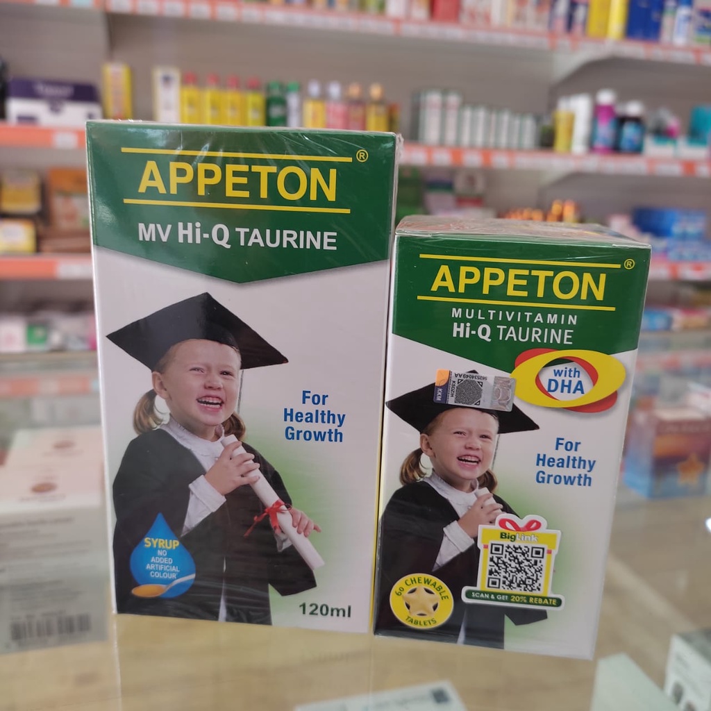 APPETON MULTIVITAMIN HI-Q TAURINE WITH DHA TABLET 60'S/MV HI-Q TAURINE ...