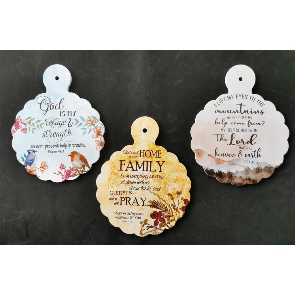 MDF Coaster Round with Bible Verse •23 cm height • MDF Wood • Christian ...