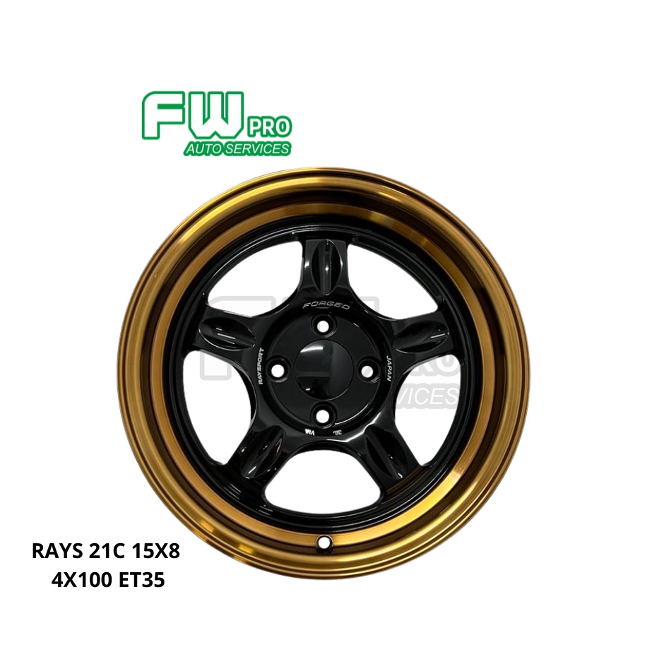 New Sport Rim Rays 21C 15 inch 8jj 4x100 One Set 4pcs | Shopee Malaysia