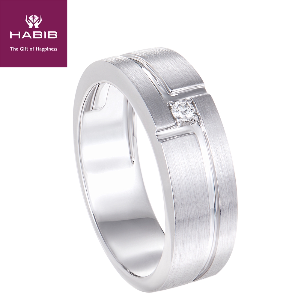 HABIB Diamond Men's Ring in 925 Silver Palladium A05670121(PLD ...