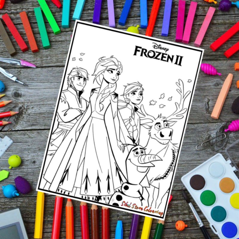 Frozen II Theme Children's Coloring Paper / Drawing Paper (10 Picture ...