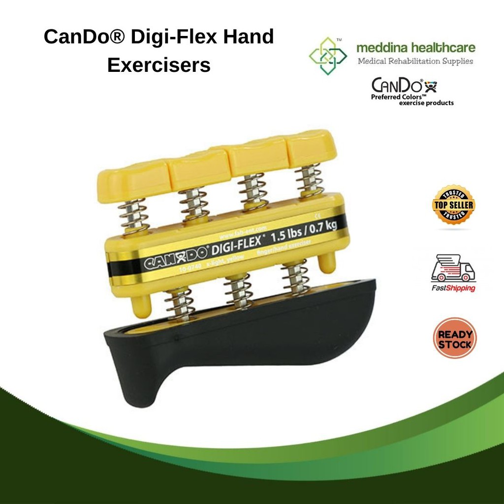 MEDDINA CanDo Digi-Flex Hand Finger Exerciser - Yellow, X-Light - Finger (1.5 lb) / Hand (5.0 lb ...